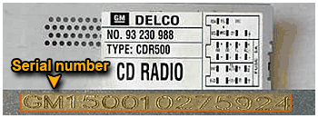 OPEL CDR500(E) DELCO GM1500 / GM1500 Radio Code | Online Service